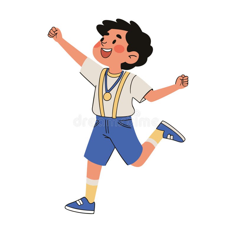 Student Athlete Running for Victory Stock Illustration - Illustration ...