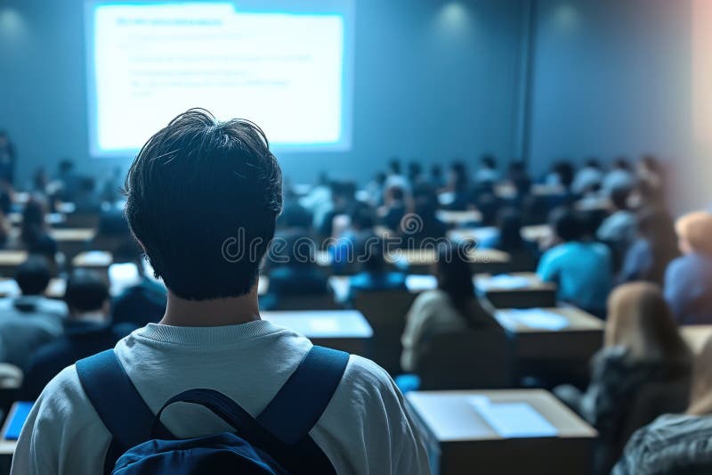 Student Attending Lecture with Focus on Knowledge and Learning Stock ...