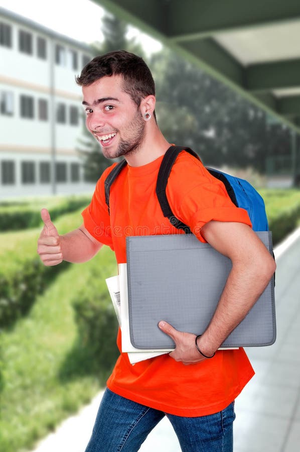 Student with backpack stock image. Image of higher, early - 28855709