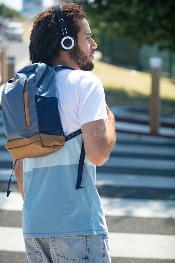 Student with Backpack Cross Road Stock Image - Image of tourism, motion ...