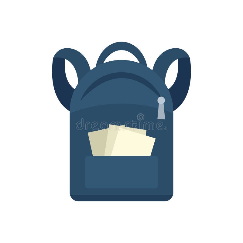Student Backpack Icon, Flat Style Stock Vector - Illustration of pack ...