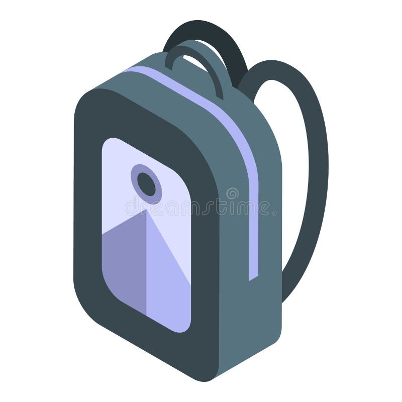 Student Backpack Icon, Isometric Style Stock Vector - Illustration of ...