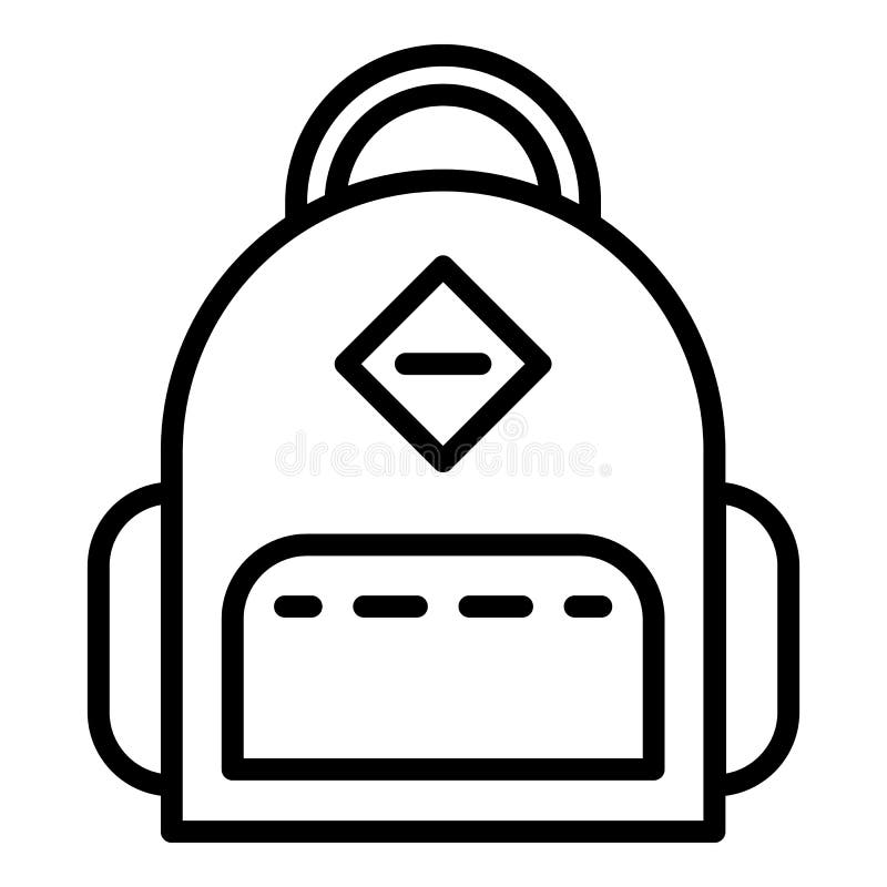Student Backpack Icon, Outline Style Stock Vector - Illustration of ...