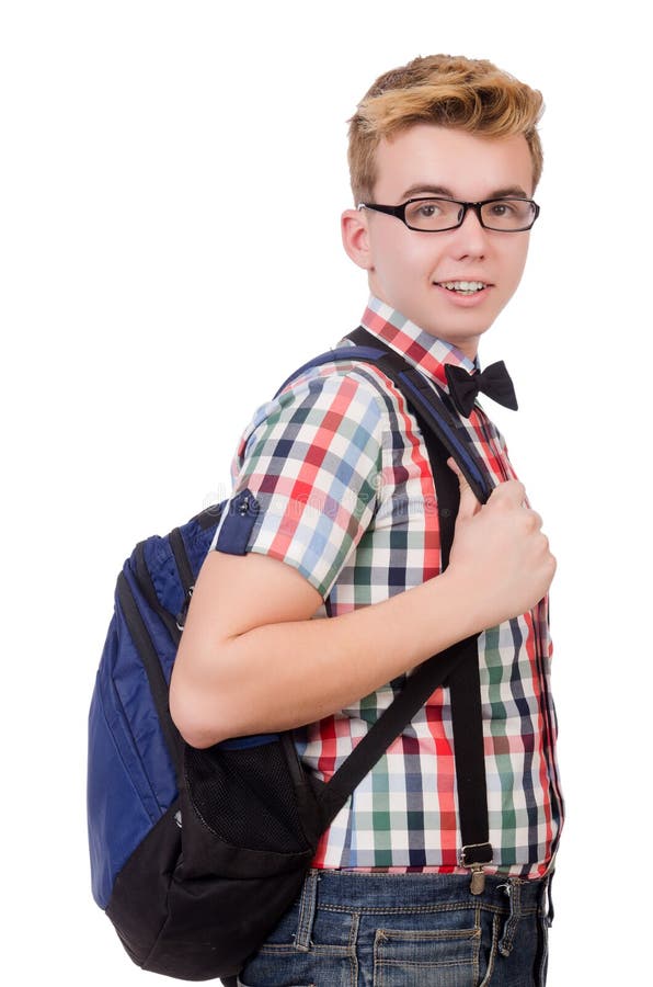 Student with backpack stock image. Image of hiking, pretty - 44762513