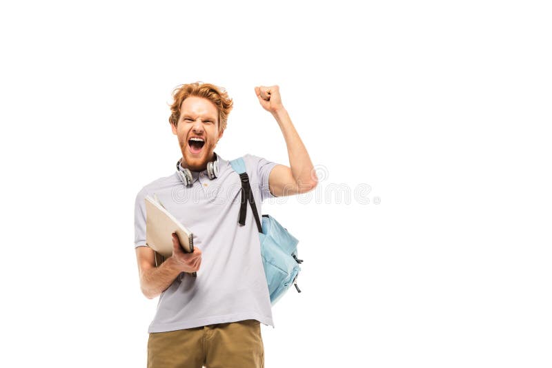 Student with and Notebook Showing Yes Stock Image - Image of happy ...