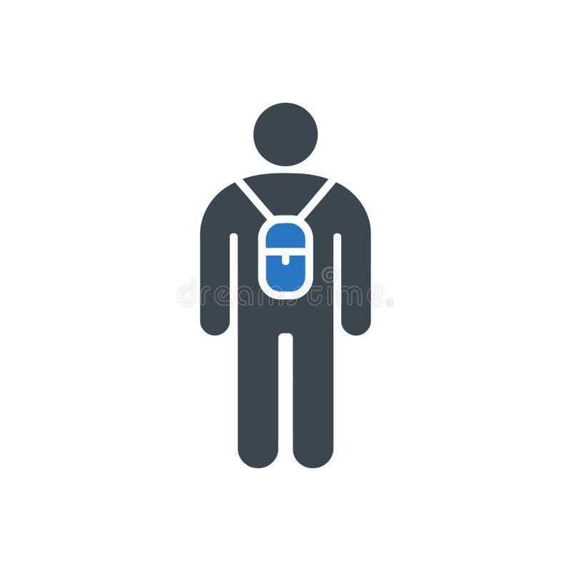 Student Backpack Person Icon Stock Vector - Illustration of student ...