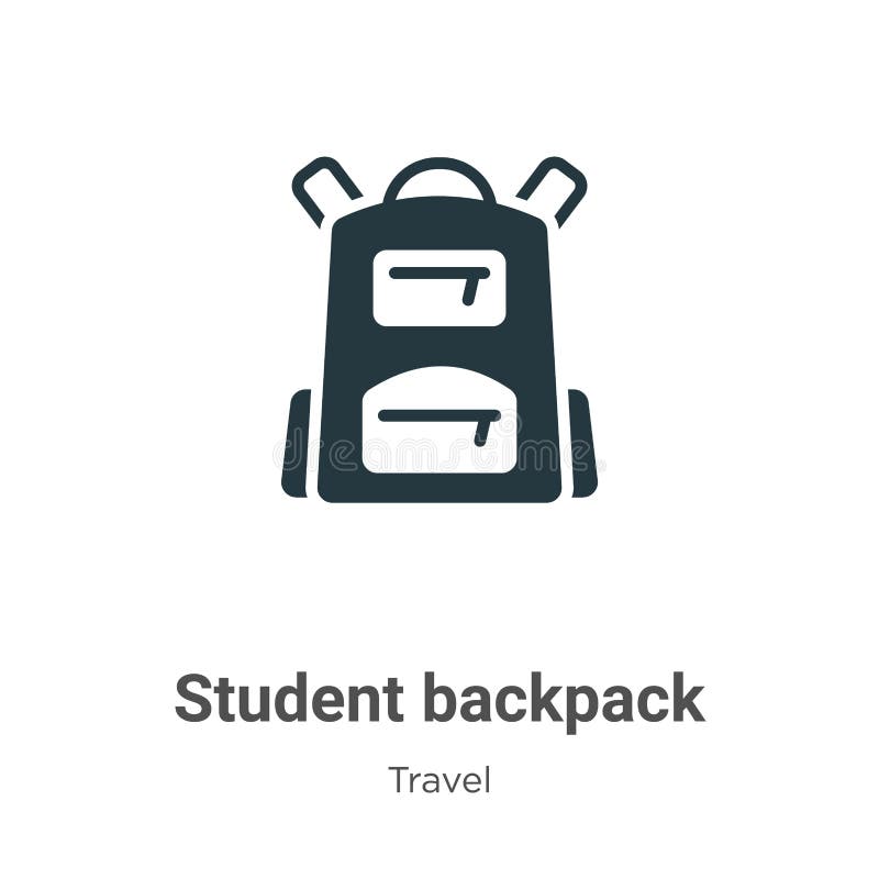 Student Backpack Vector Icon on White Background. Flat Vector Student ...