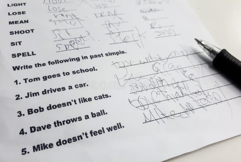 Student with a Bad Handwriting Stock Photo - Image of finger ...