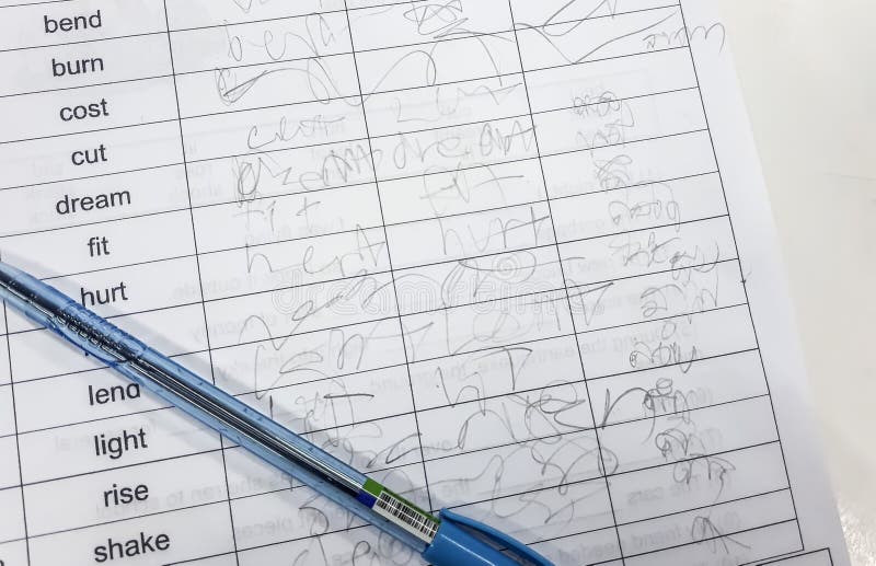 Student with a Bad Handwriting Stock Photo - Image of finger ...