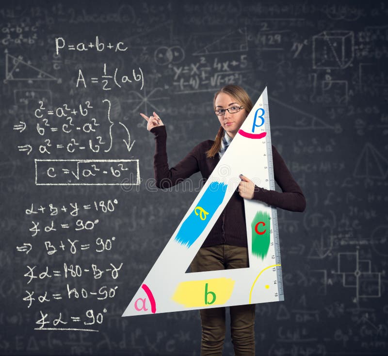 Pythagorean Theorem on Blackboard Stock Image - Image of vintage ...