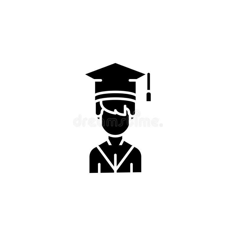 Student Black Icon Concept. Student Flat Vector Symbol, Sign ...