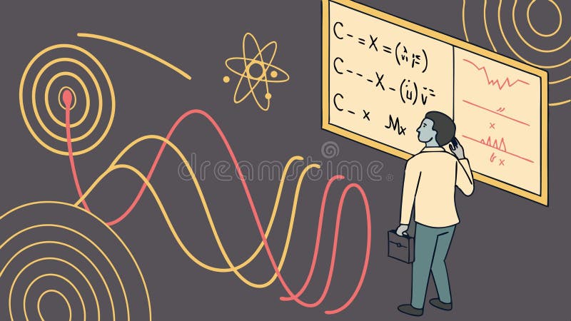 Student at Blackboard Solving Math, Education and Learning Process ...