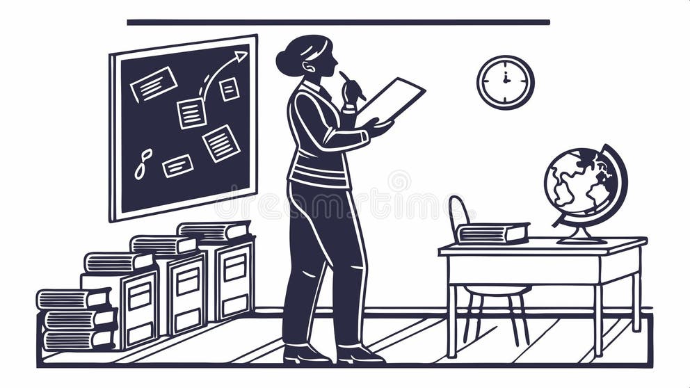 Student at Blackboard Vector, Classroom Learning, School Education ...