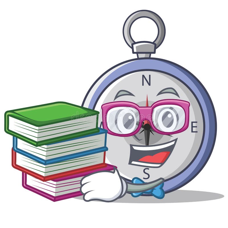Student with Book Compass Character Cartoon Style Stock Vector ...