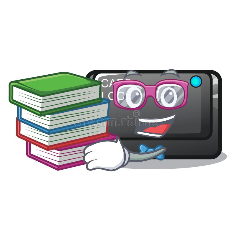 Student with Book Enter Button Installed on Computer Cartoon Stock ...