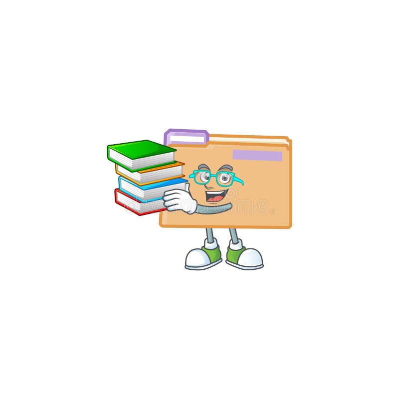 Student Folder Icon with Character the Mascot Stock Vector ...
