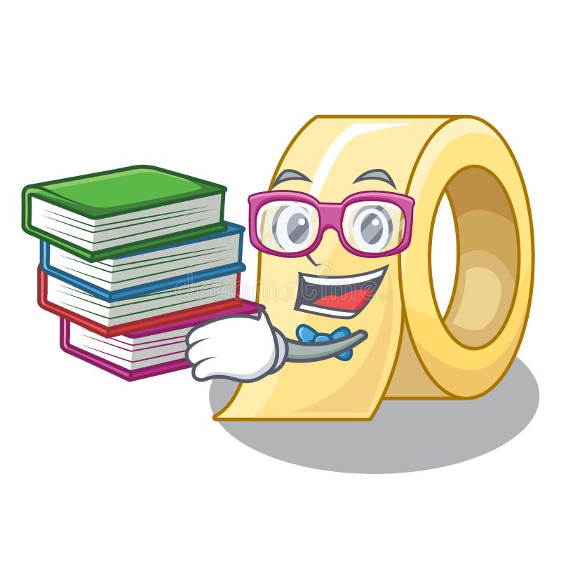 Student with Book Masking Tape in a Cartoon Box Stock Vector ...