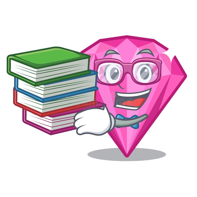 Student with Book Pink Diamond in a Cartoon Box Stock Vector ...