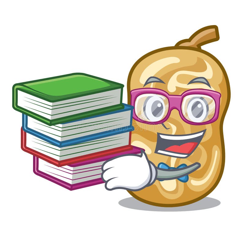 Student with Book Raisins Above the Wooden Cartoon Table Stock Vector ...