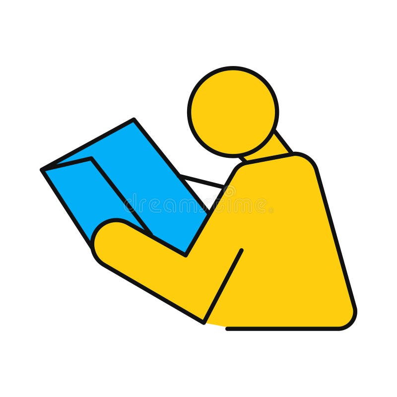 Student, Book, Reading, Man, Student Reading Book Icon Stock Vector ...