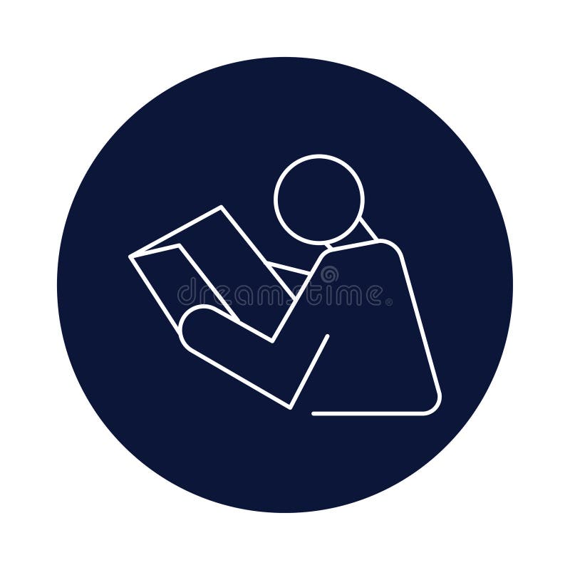 Student, Book, Reading, Man, Student Reading Book Icon Stock Vector ...