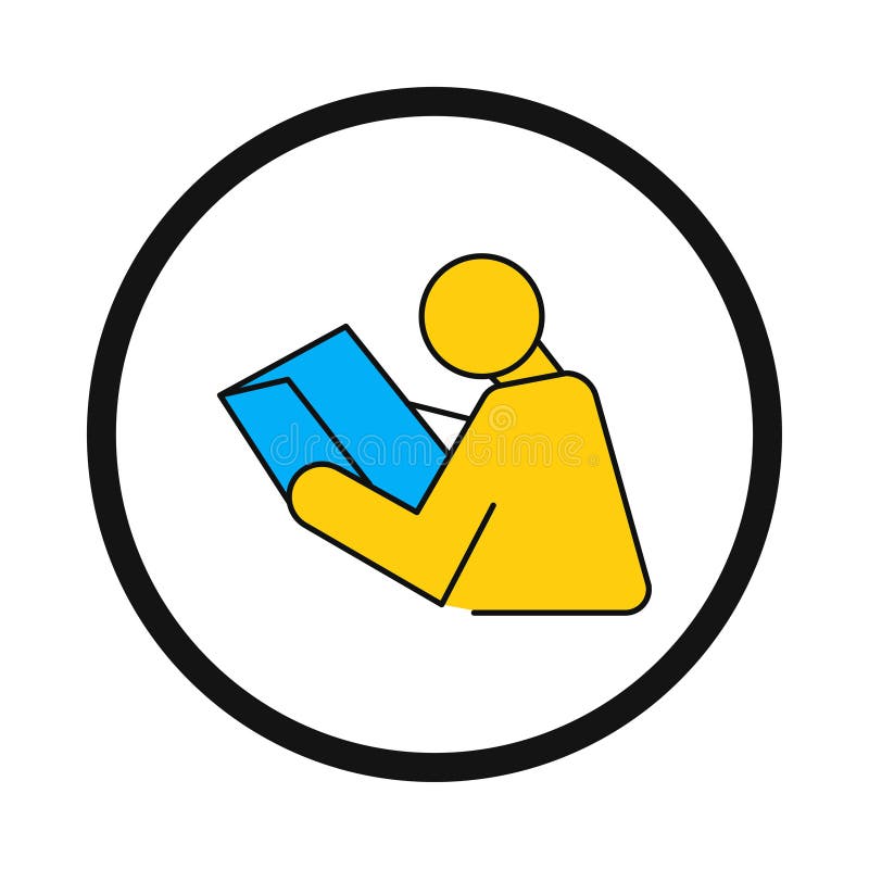 Student, Book, Reading, Man, Student Reading Book Icon Stock Vector ...