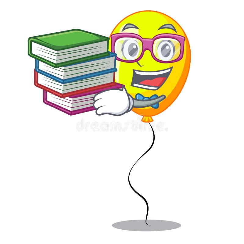 Student with Book Yellow Balloon Isolated on for Mascot Stock Vector ...