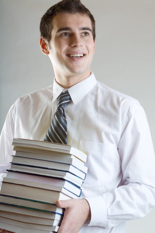 Student with books stock photo. Image of test, suit, homework - 1632858