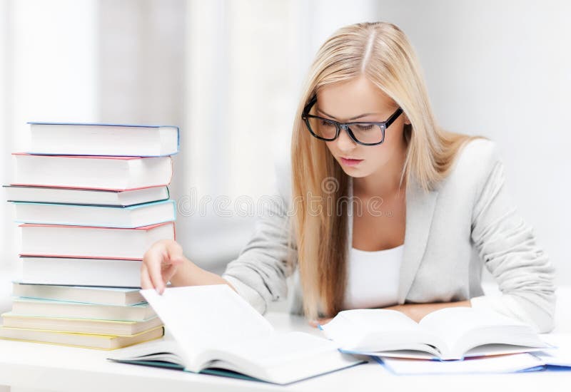 Student with Books and Notes Stock Image - Image of campus, paperwork ...