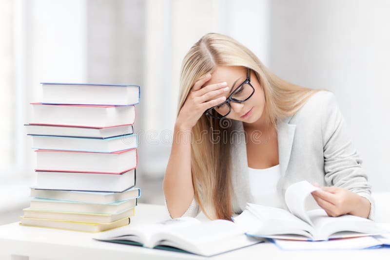 Student with Books and Notes Stock Image - Image of paperwork, learning ...