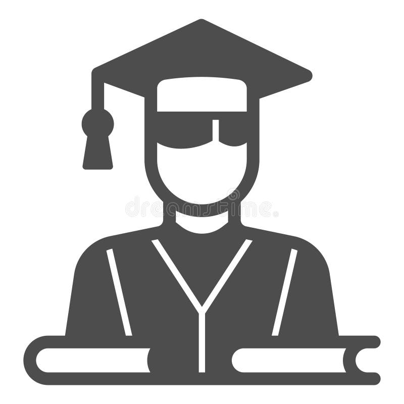 Student with Books Solid Icon, Education Concept. Vector Graphics Stock ...