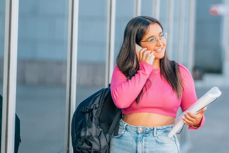 Student with mobile phone stock image. Image of studying - 352282683