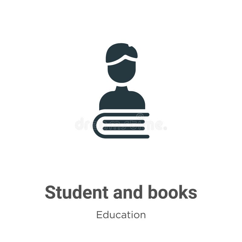 Student and Books Vector Icon on White Background. Flat Vector Student ...