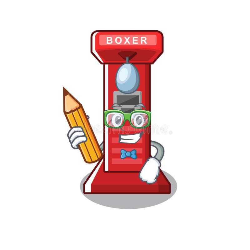 Student Boxing Game Machine on the Cartoon Stock Vector - Illustration ...
