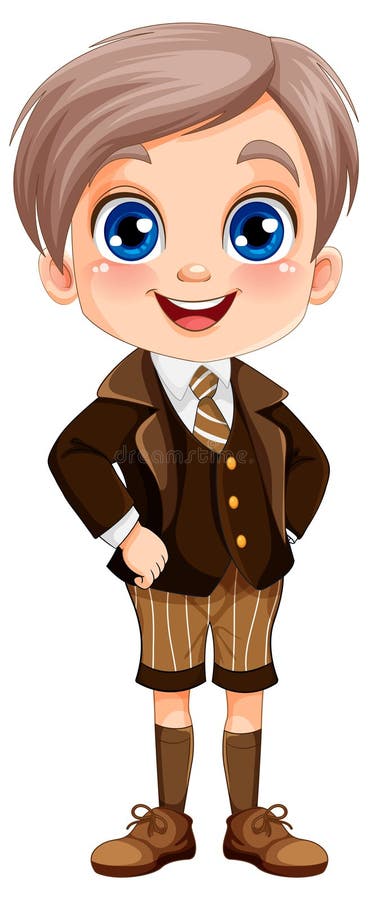 Student Boy in Uniform Cartoon Character Stock Vector - Illustration of ...