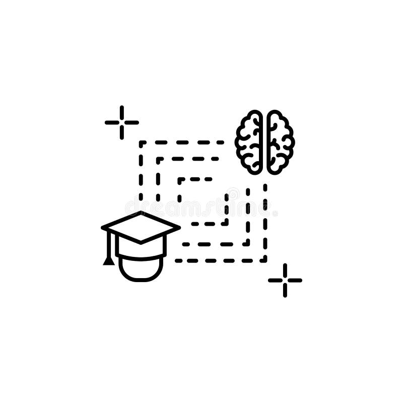 Brain Student Cartoon Character Studying with Pencil Stock Vector ...