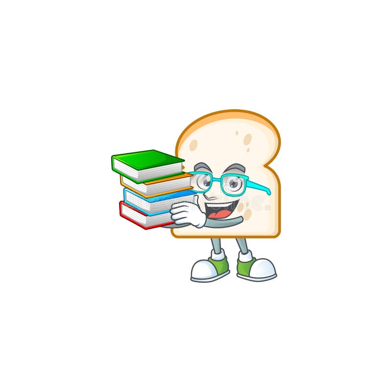 Cartoon Slice White Bread with Mascot Bring Coin. Stock Vector ...