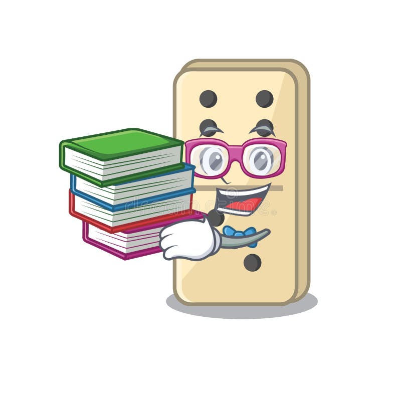 Student Bring Book Isolated Domino with the Cartoon Stock Vector ...