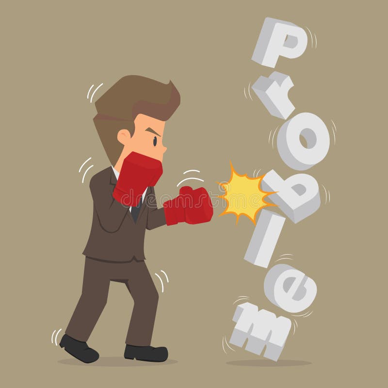 Businessman To Fight the Devil Problems and Obstacles Stock Vector ...