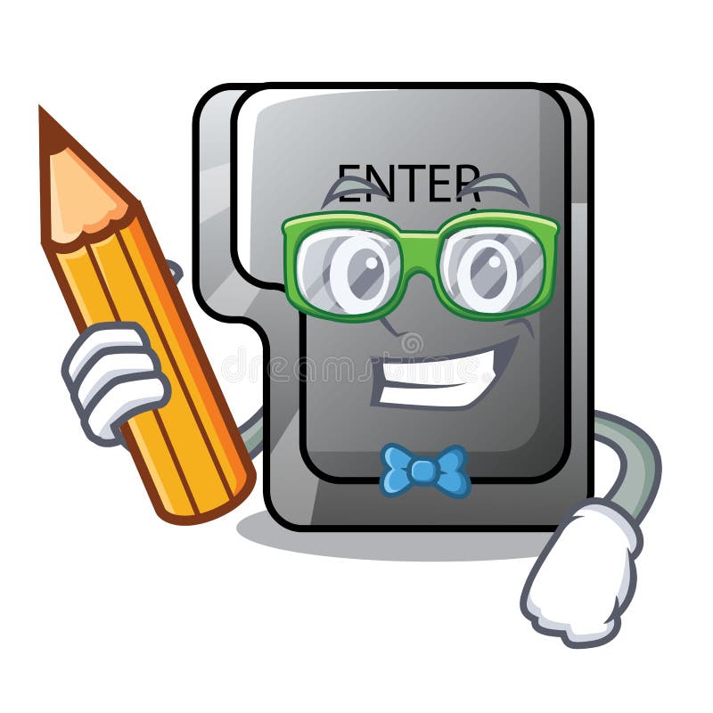 Student Button Enter on a Keyboard Character Stock Vector ...