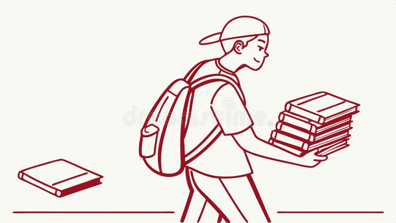 Student Carrying Books, Education and Learning Concept Vector Design ...