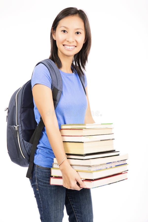Student carrying books stock photo. Image of carry, chinese - 36268110