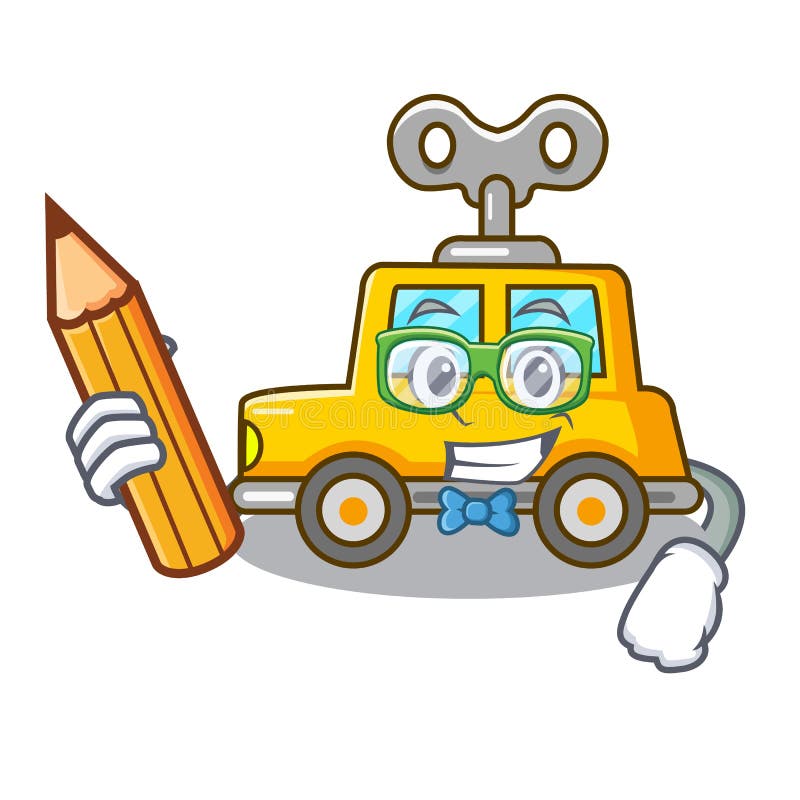 Student Cartoon Clockwork Toy Car in Table Stock Vector - Illustration ...