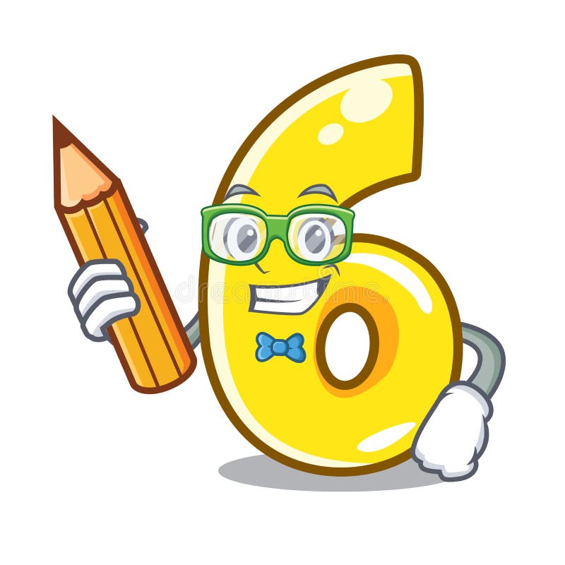 Student Cartoon Number Six on the Road Stock Vector - Illustration of ...