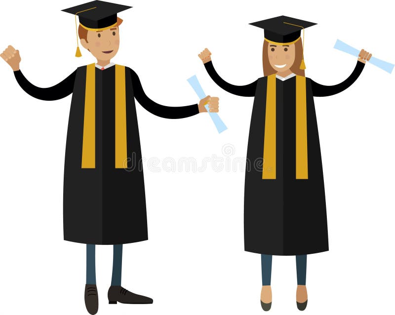 Student Celebrating Graduation Ceremony Vector Icon Isolated on White ...