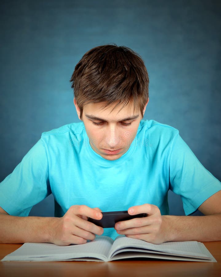 Student with Cellphone stock image. Image of cute, information - 69480147