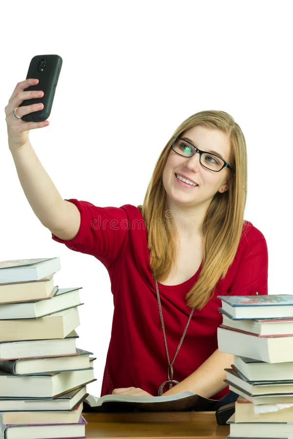 Student on cellphone stock image. Image of phone, gadget - 67099091