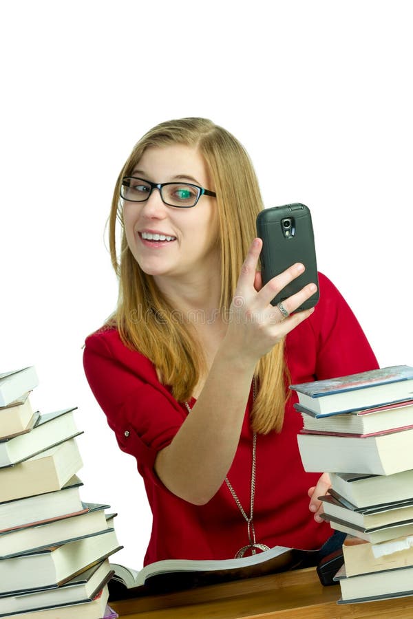 Student on cellphone stock photo. Image of person, holding - 67099216