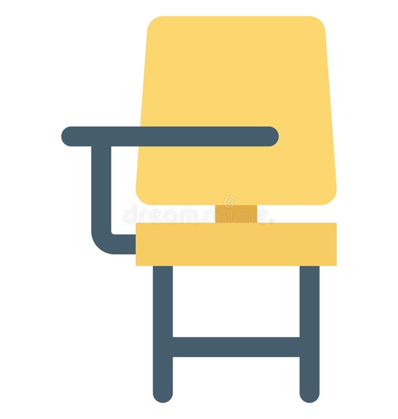 Student Chair Color Isolated Vector Icon that Can Be Easily Modified or ...