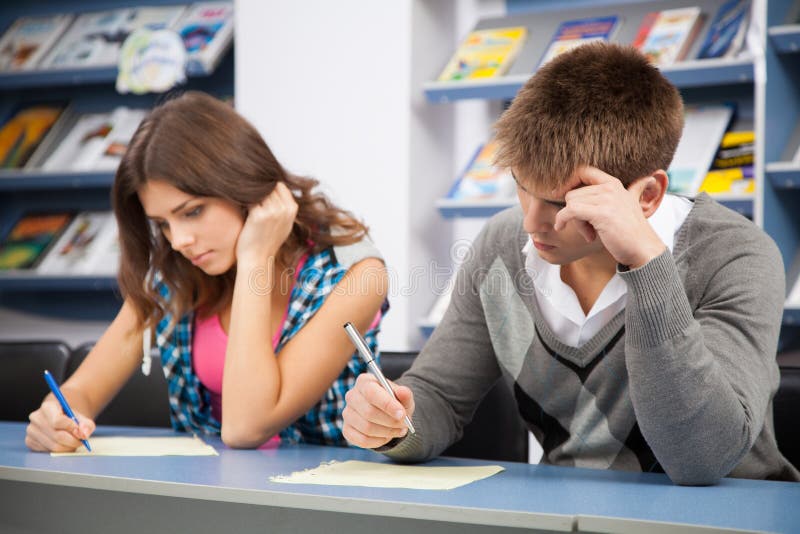 Student Cheating at Test Exam Stock Photo - Image of beauty, happy ...